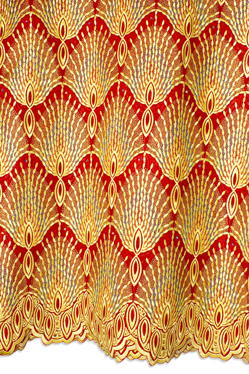 FSL734 - Stunning Fine Swiss Lace - Royal Red & Gold – Hilton Textiles ...