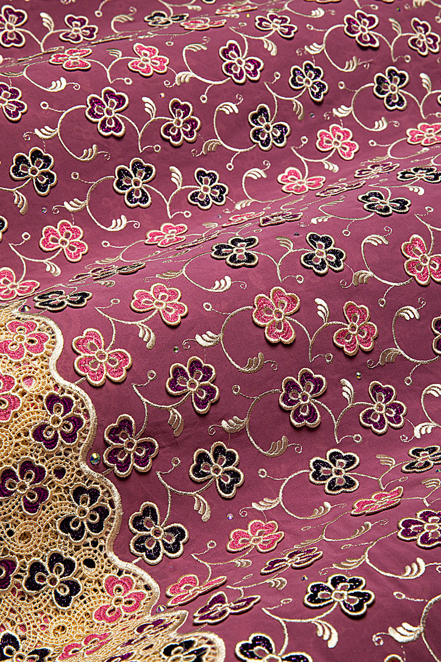 High Quality Lace - HQL1029 - Pink, Gold & Black Floral – Hilton ...