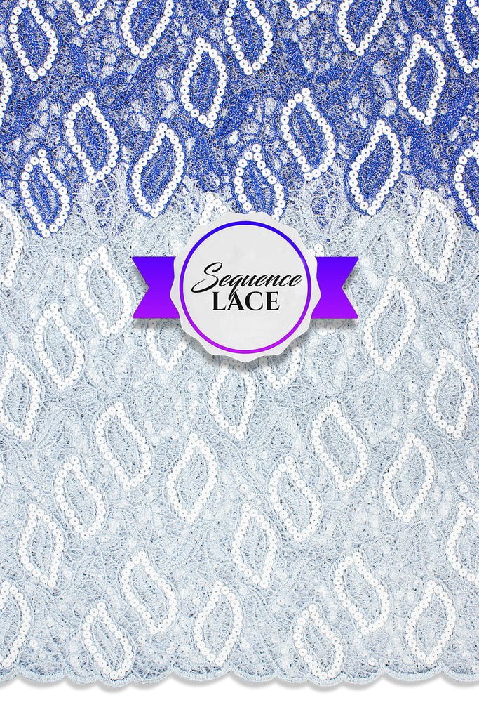 Sequence Lace - SEQ011 - Royal Blue & Silver – Hilton Textiles - London