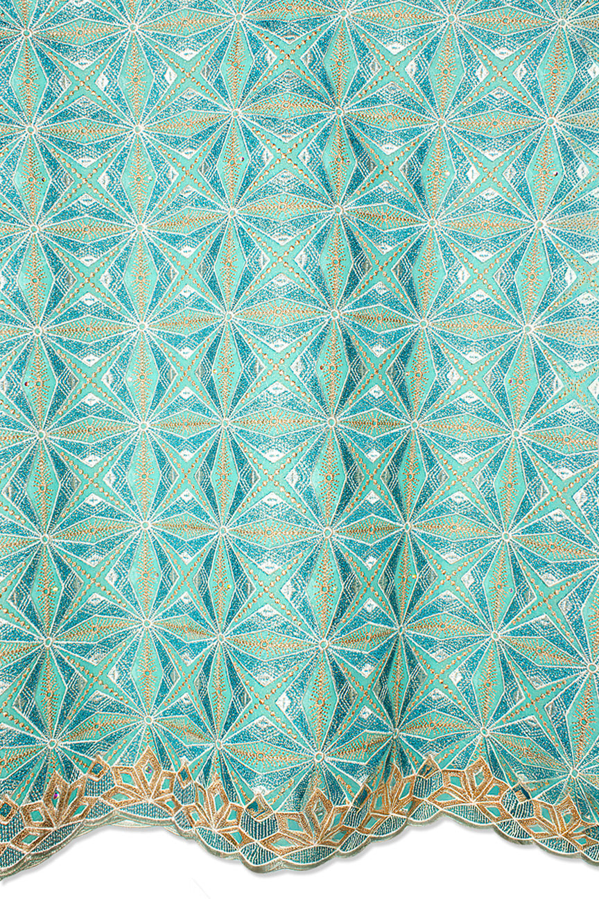 FSL681 - Stunning Fine Swiss Lace - Green & Mint – Hilton Textiles - London