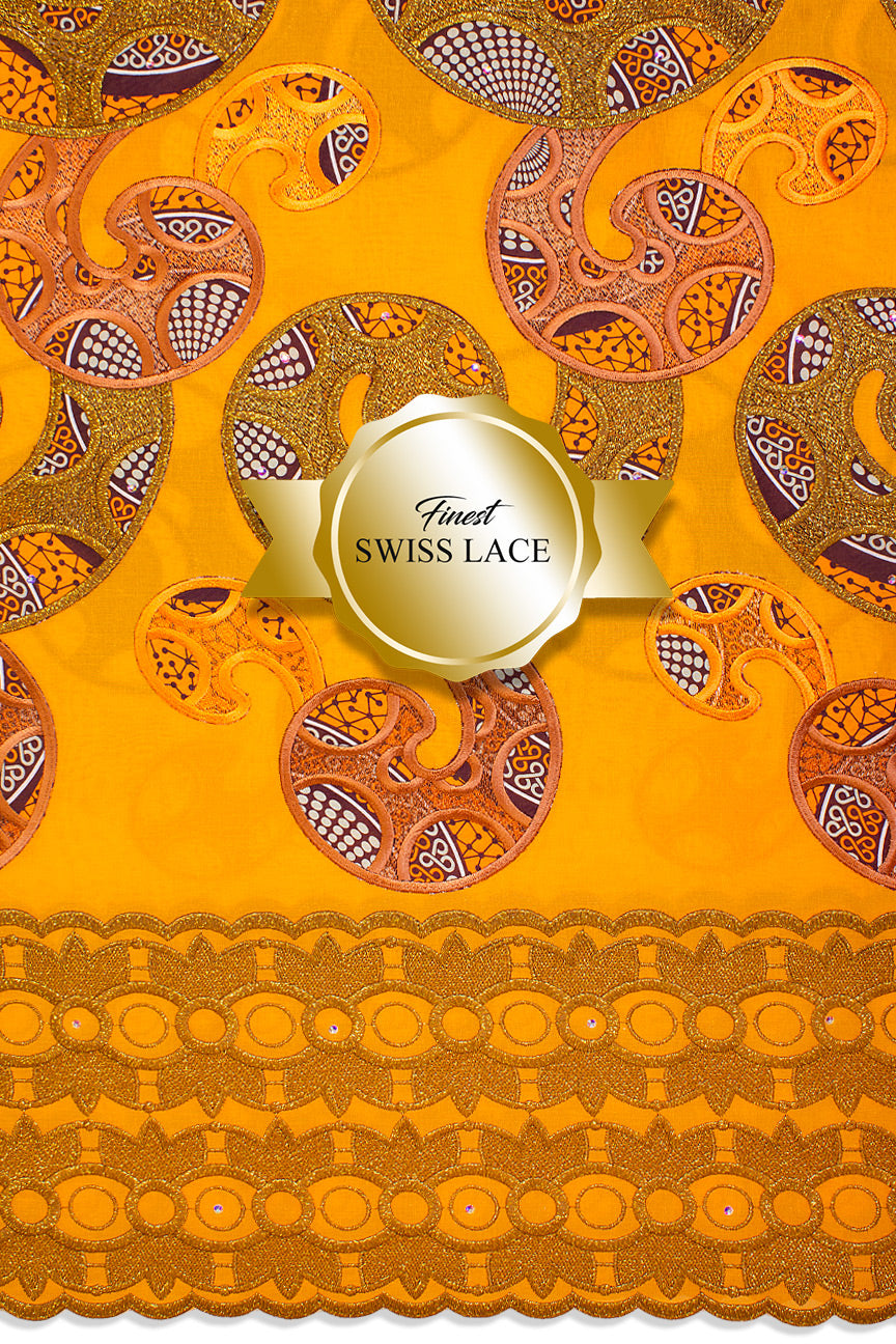 FSL683 - Stunning Fine Swiss Lace - Amber Orange & Gold – Hilton ...